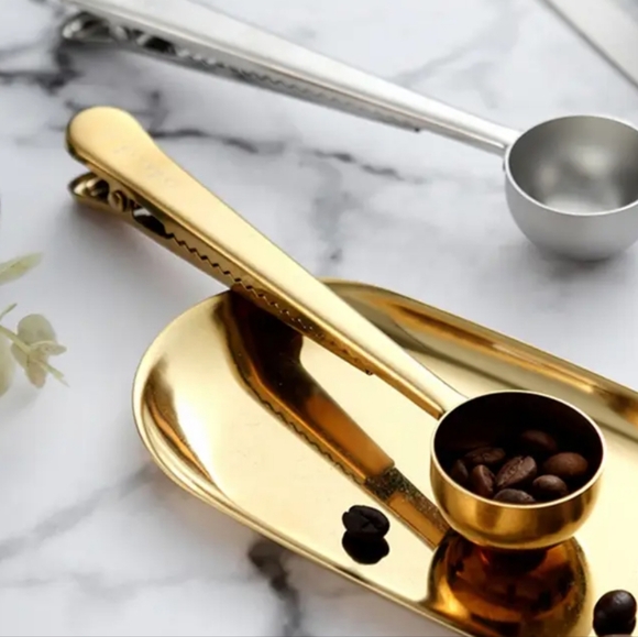 Kitchen | New Gold Tone Coffee Scoop Clip | Poshmark